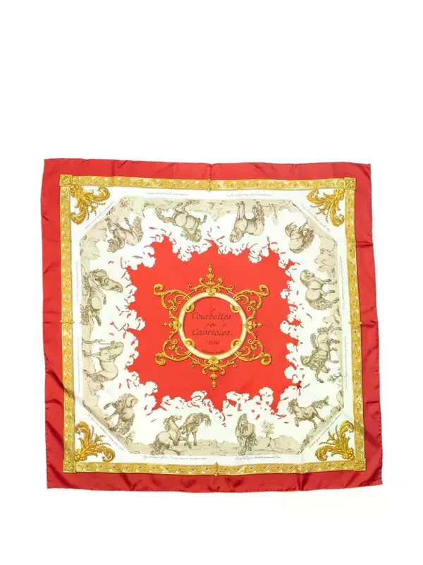 Hermès Courbettes & Cabrioles Scarf - Red