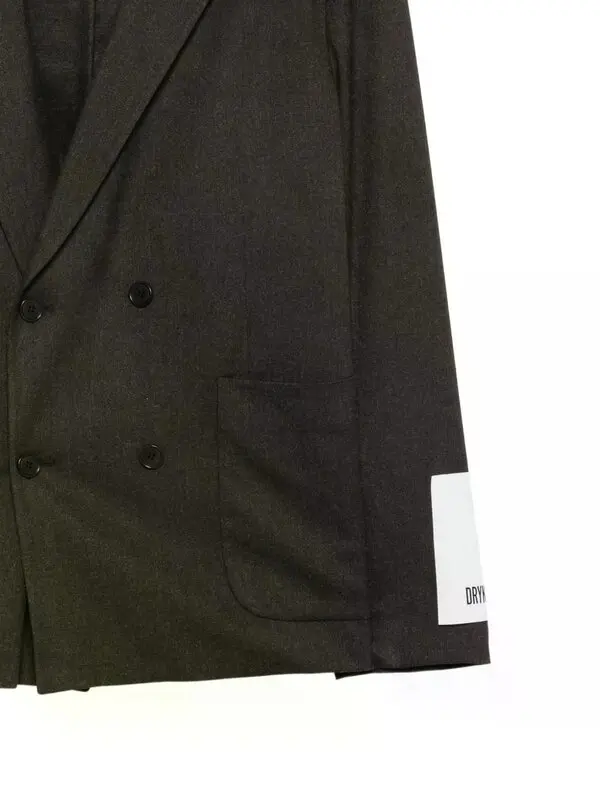 DRYKORN Domaro Double-breasted Logo-patch Blazer