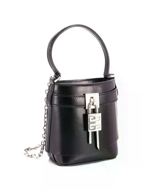 Givenchy Gv Shark Lock Leather Micro Bucket Bag - Black
