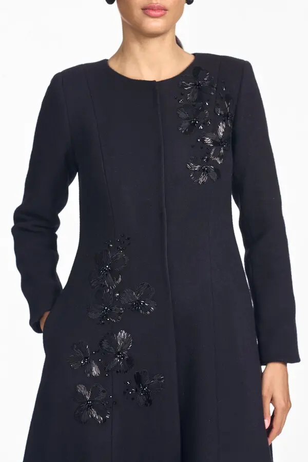Sachin & Babi Martia Black Wool A-line Coat