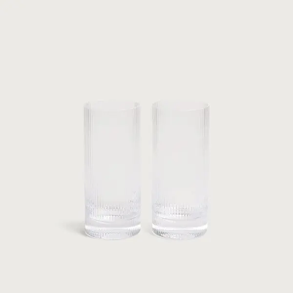 FERM LIVING Ripple Highball Glasses Set Of 2