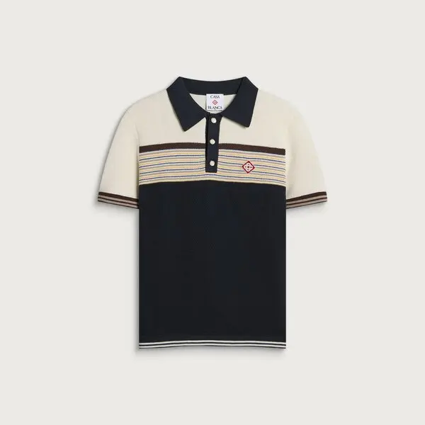 Casablanca Cafe Stripe Polo Shirt - Multi