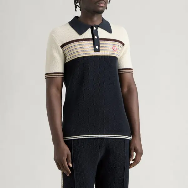 Casablanca Cafe Stripe Polo Shirt - Multi