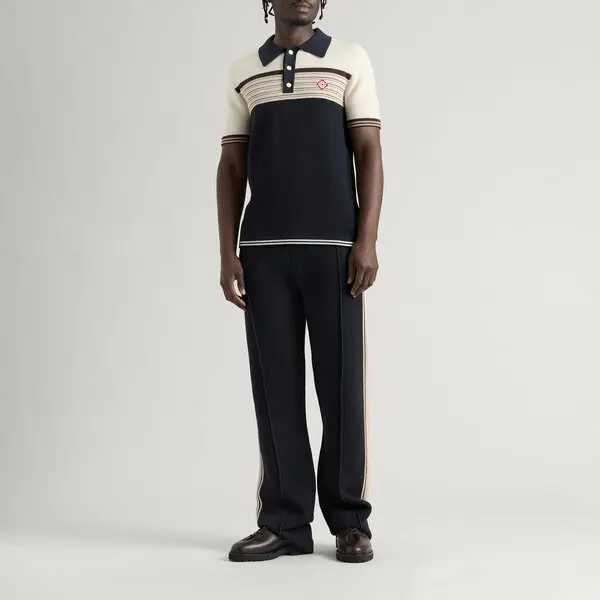 Casablanca Cafe Stripe Polo Shirt - Multi