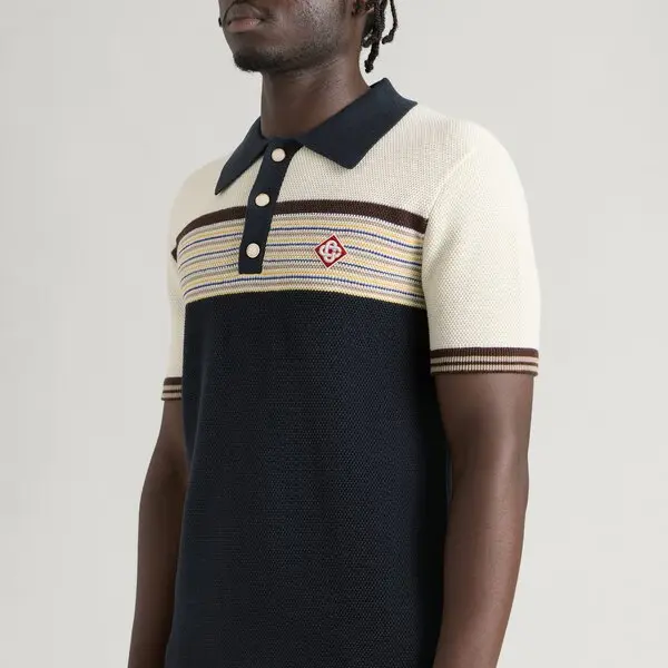 Casablanca Cafe Stripe Polo Shirt - Multi