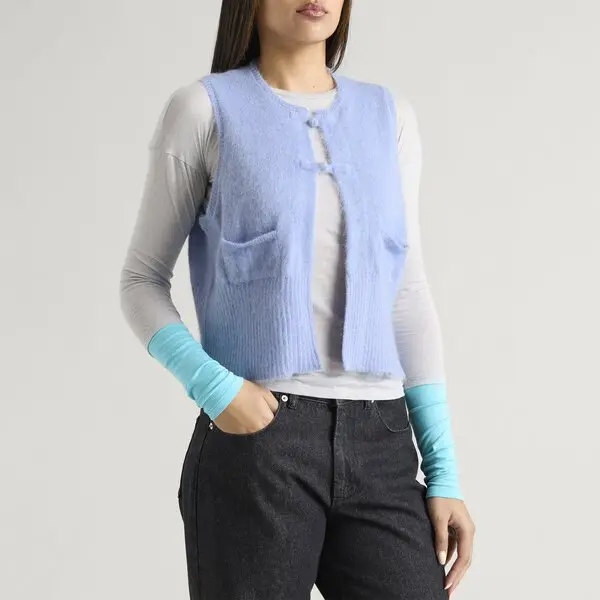 BEAMS China Button Knit Vest