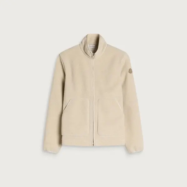 Moncler Zip Up Teddy Fleece - Beige