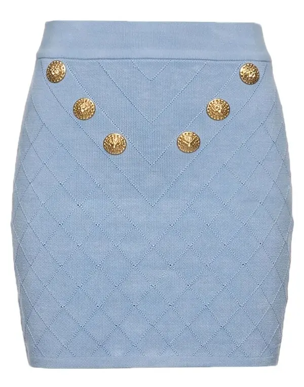 Balmain Mini Skirt Light Size Viscose, Polyester