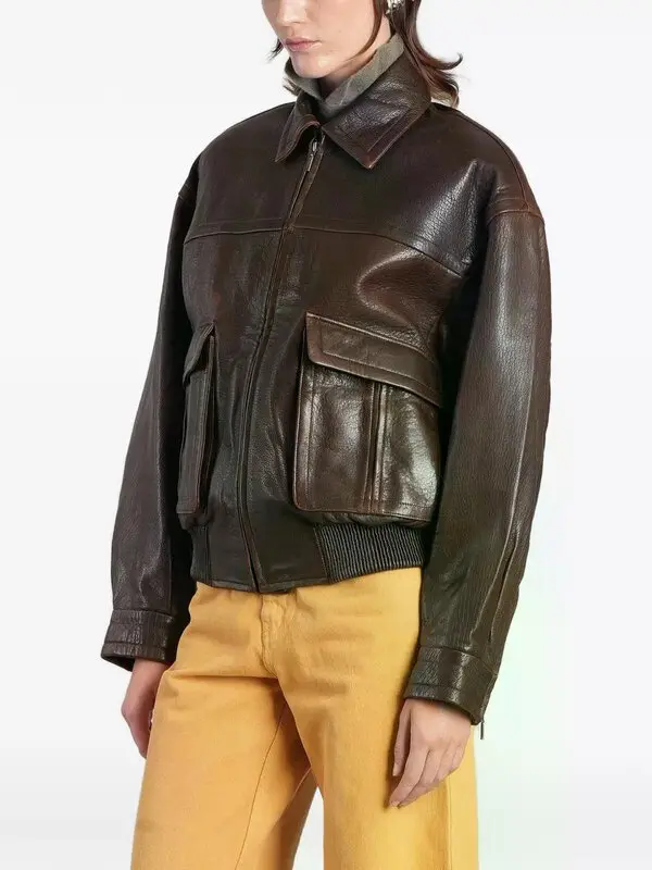 Christopher Esber Leather Bomber Jacket