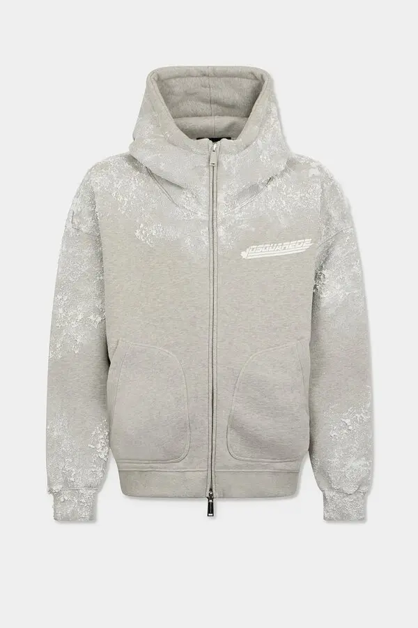 Dsquared2 Frosted Zipped Melange Hoodie
