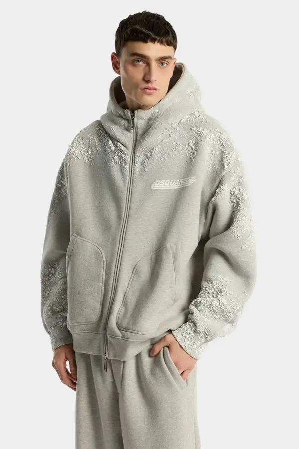 Dsquared2 Frosted Zipped Melange Hoodie