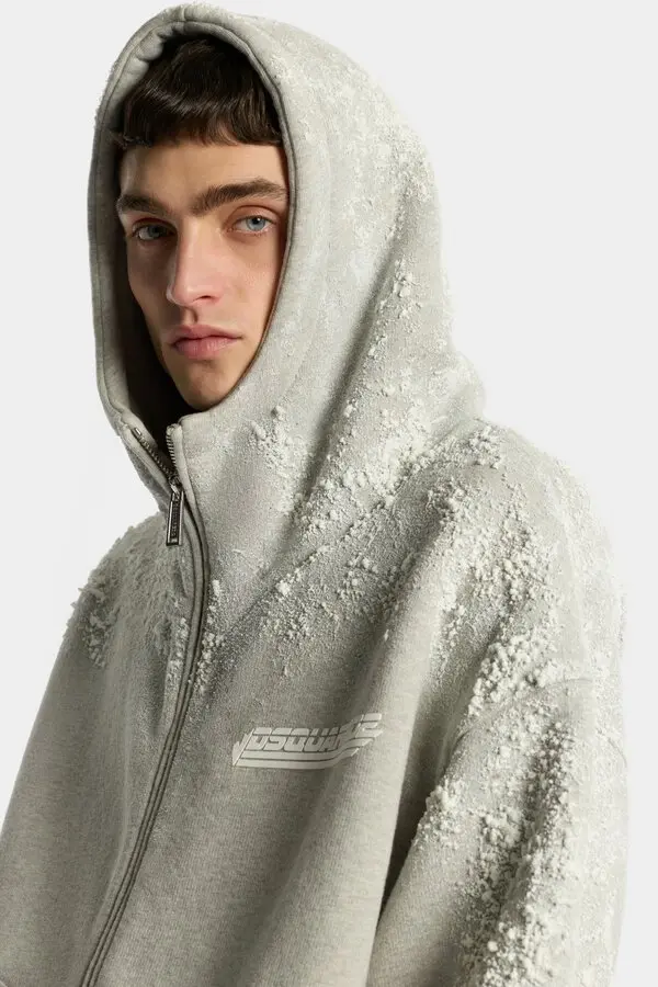 Dsquared2 Frosted Zipped Melange Hoodie