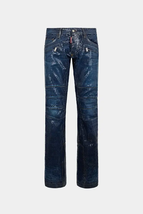 Dsquared2 Dark Iced Paillettes Ski Jeans - Blue