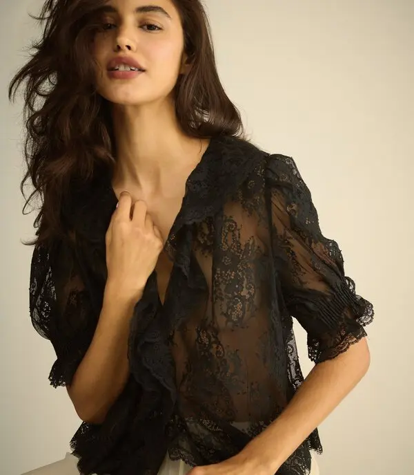 DÔEN Henri Lace Top - Black