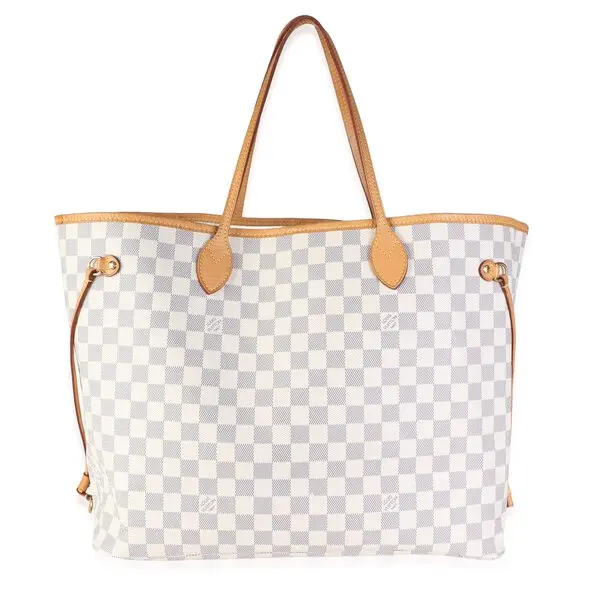 LOUIS VUITTON Damier Azur Canvas Neverfull Gm - Beige