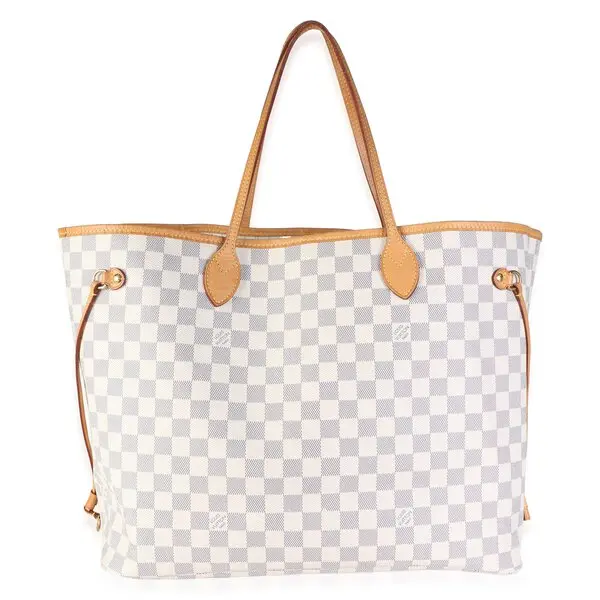 LOUIS VUITTON Damier Azur Canvas Neverfull Gm - Beige