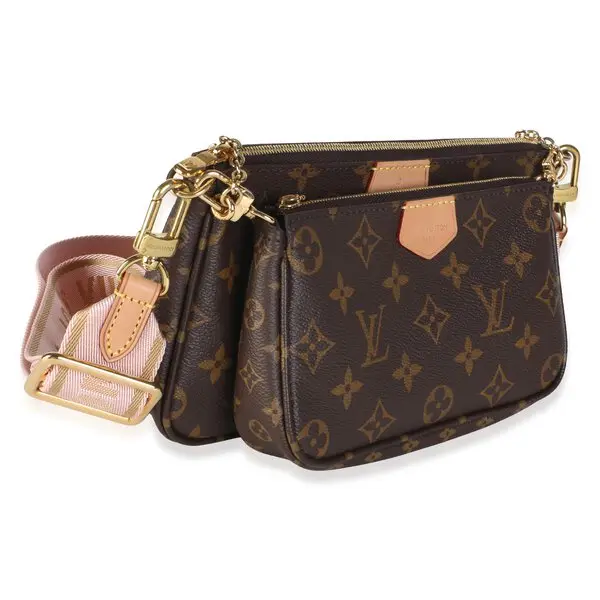 LOUIS VUITTON Rose Clair Monogram Canvas Multi Pochette Accessoires