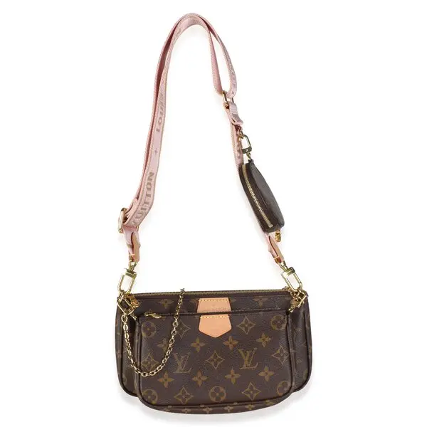 LOUIS VUITTON Rose Clair Monogram Canvas Multi Pochette Accessoires