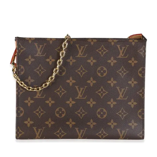 LOUIS VUITTON Monogram Canvas Toiletry Pouch On Chain - Brown