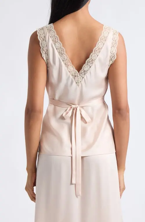 Posse Blake Silk Tank Top With Lace Trim