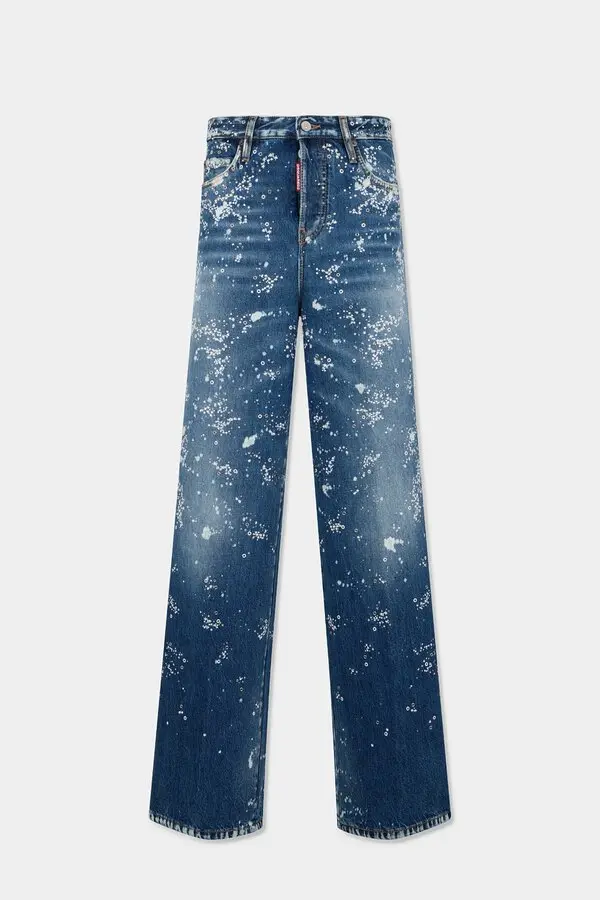 Dsquared2 Medium Snowflakes Baggy Jeans - Blue