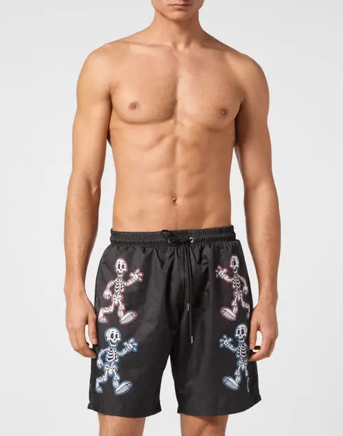 Philipp Plein Swim Boxer Skeleton - Black