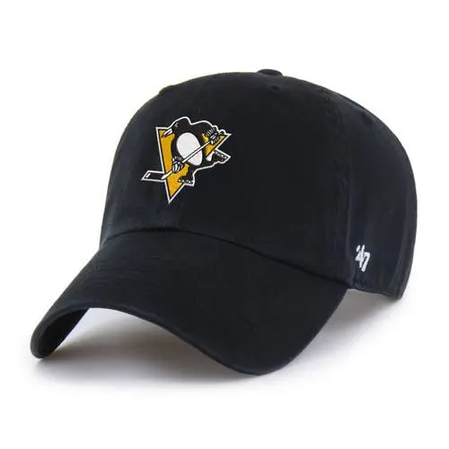 '47 Pittsburgh Penguins Logo Clean Up Adjustable Hat - Black