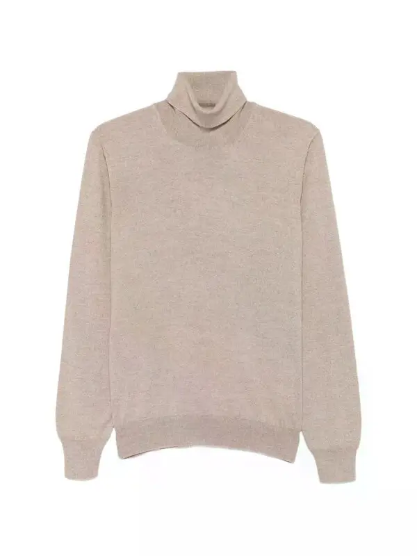 FILERIA Roll-neck Wool Sweater - Neutrals