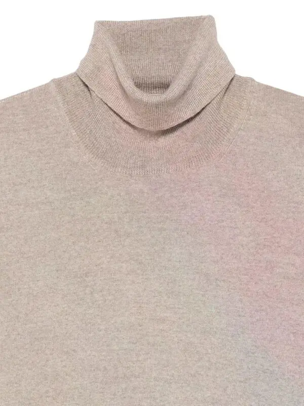 FILERIA Roll-neck Wool Sweater - Neutrals