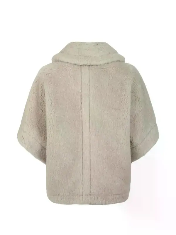 Max Mara Alpaca And Wool Teddy-fabric Boxy Cape Jacket