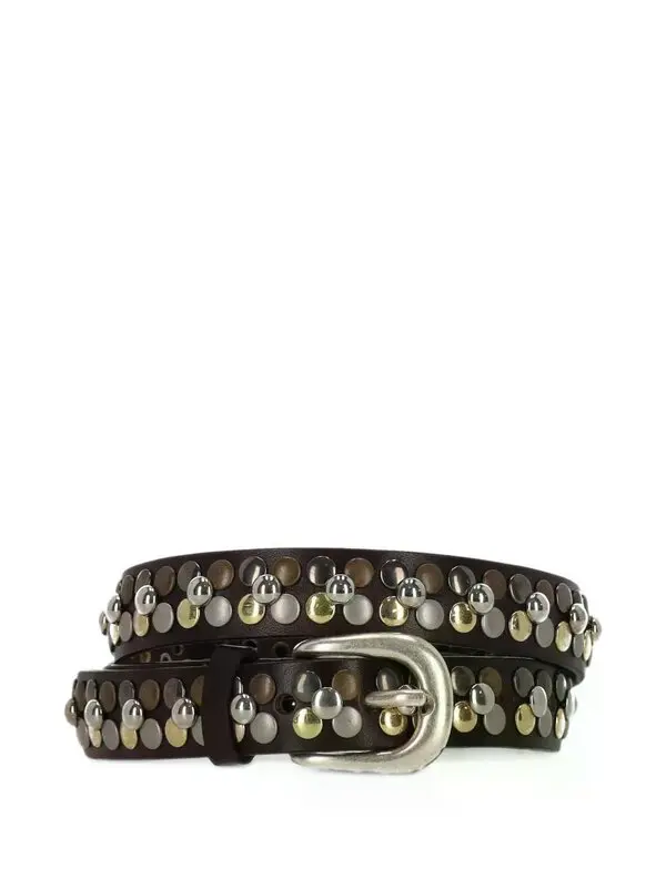Orciani Stud-embellished Leather Belt - Brown