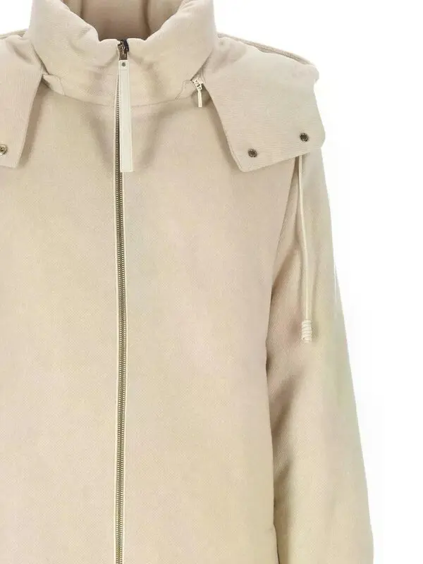 Moncler Vivante Hooded Wool & Cashmere Short Down Jacket