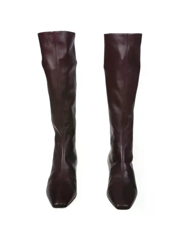 AQUAZZURA Ribbed-panel Leather Boots