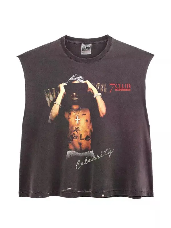 TRIPLE SEVENS Graphic-print Tank Top - Grey