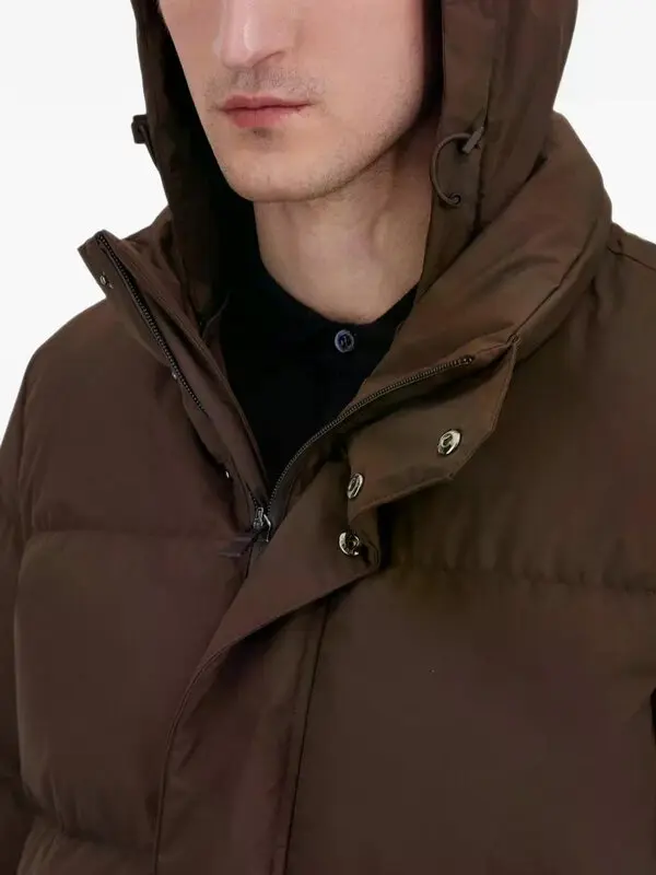 Herno Striped-quilted Hooded Jacket