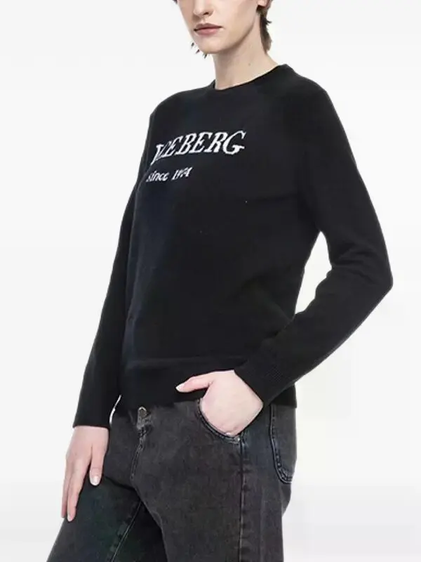 Iceberg Logo-intarsia Crew-neck Sweater