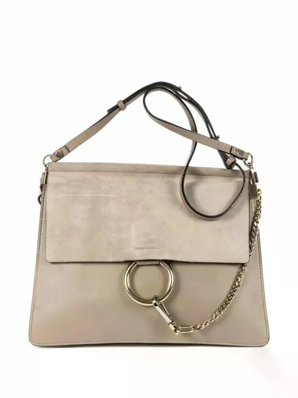Chloé Medium Faye Leather Shoulder Bag - Grey