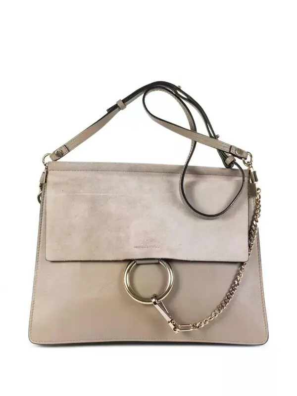 Chloé Medium Faye Leather Shoulder Bag - Grey