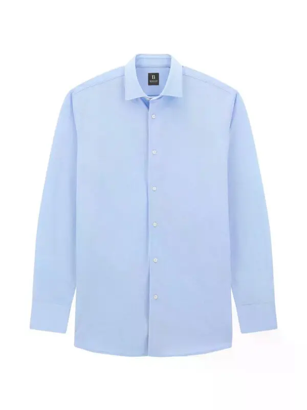 Boggi Milano Polo Shirt Mouliné Cotton Regular-fit - Blue