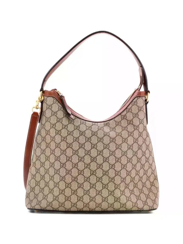 Gucci Linea A Gg Coated Canvas Hobo Bag - Brown