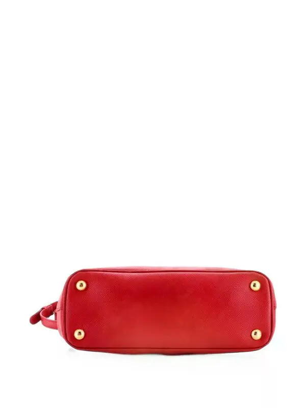 Prada Double Zip Lux Saffiano Leather Small Tote Bag - Red