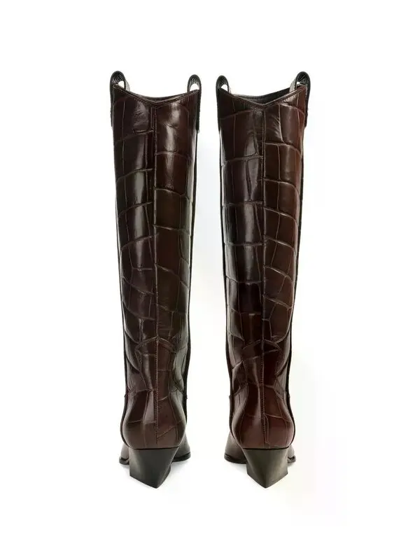 SERGIO ROSSI Purcell Croc-effect Boots