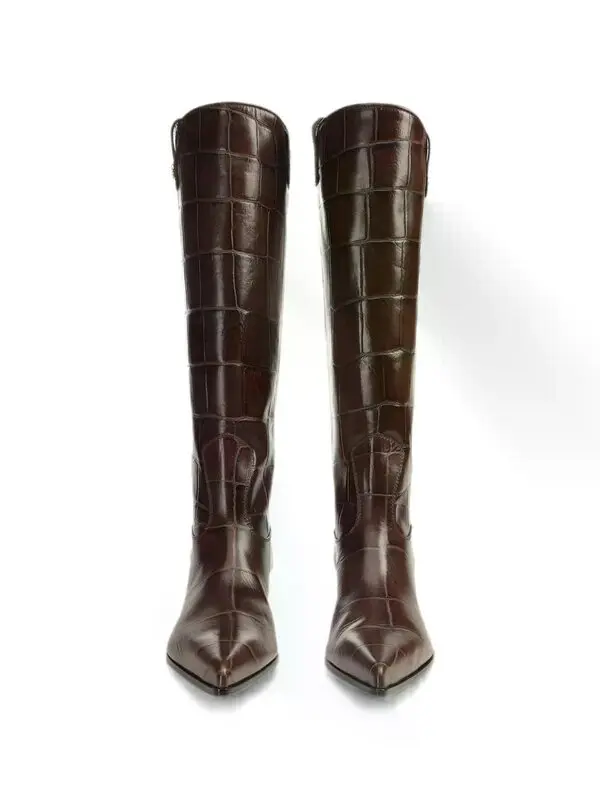 SERGIO ROSSI Purcell Croc-effect Boots