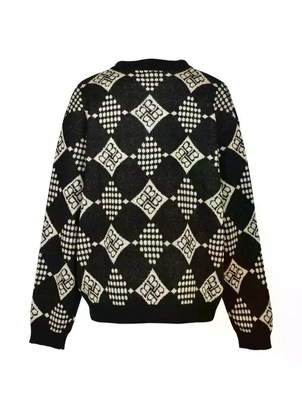 BREATH Diamond-knit Polo Sweater