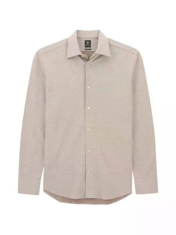Boggi Milano Polo Shirt In Cotton Wool Twill Blend Regular Fit - Neutrals