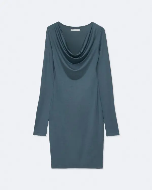 ALLSAINTS Lilla Cowl-neck Bodycon Midi Dress - Blue
