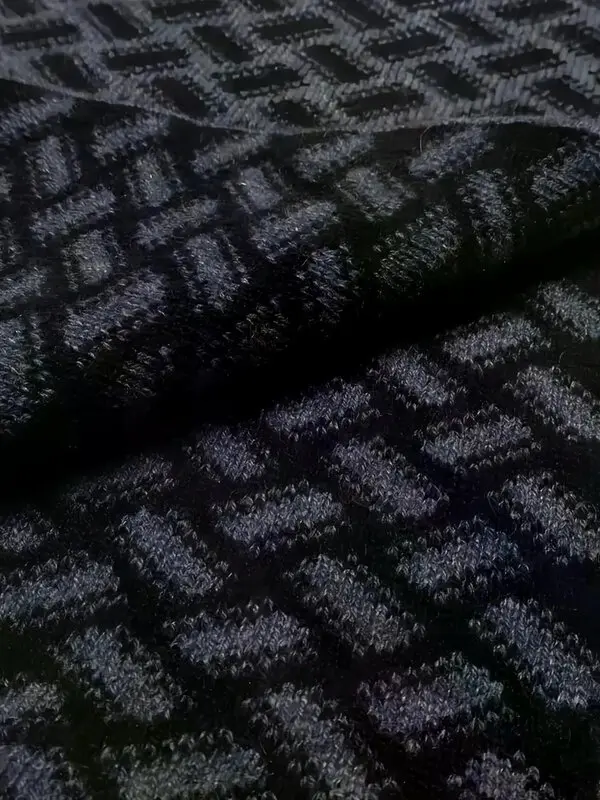 DRUMOHR Razor Blade Geometric-pattern Cashmere Scarf - Blue