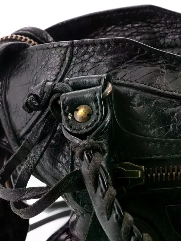 Balenciaga City Classic Studs Bag Leather Mini Satchel - Black