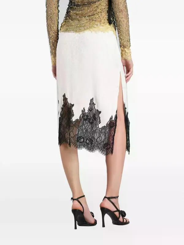 SIEDRES Nell Lace-trim Side-slit Midi Skirt