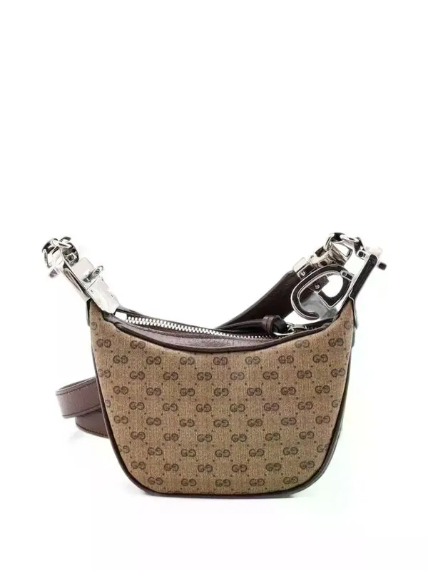 Gucci Attache Shoulder Bag Micro Gg Coated Canvas Mini Hobo Bag - Brown